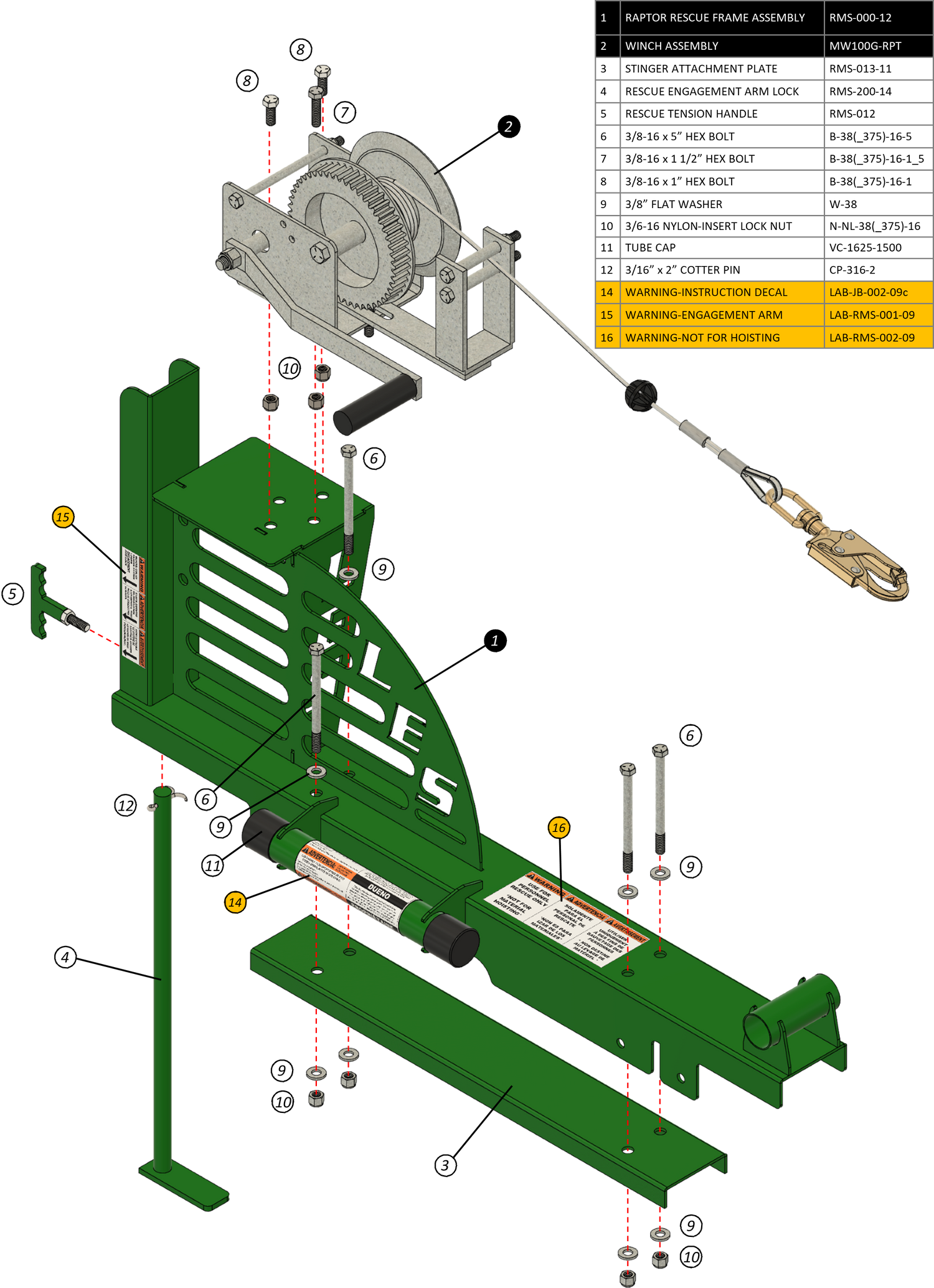 Serviceable Parts - Mobile Fall Cart Accessories – Leading Edge Safety