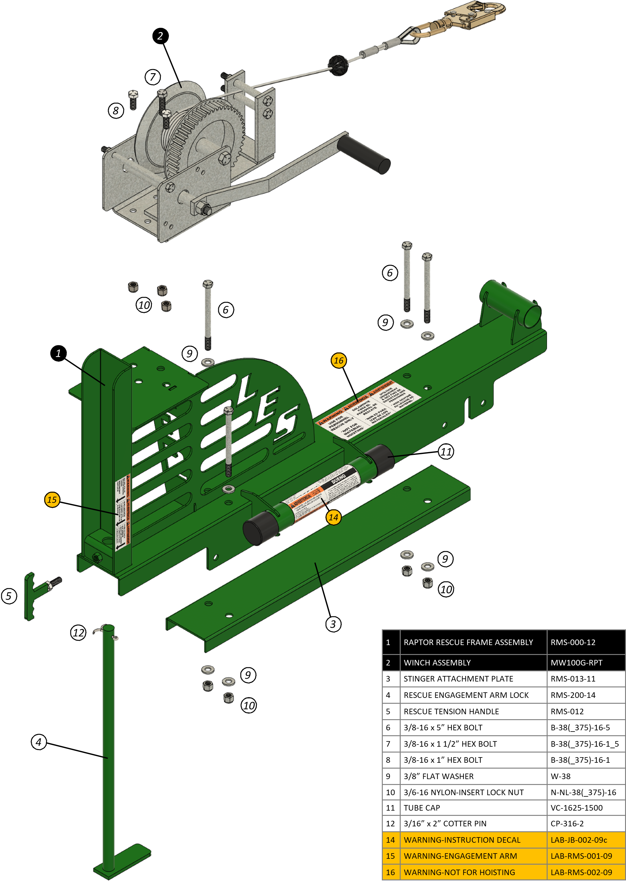 Serviceable Parts - Mobile Fall Cart Accessories – Leading Edge Safety