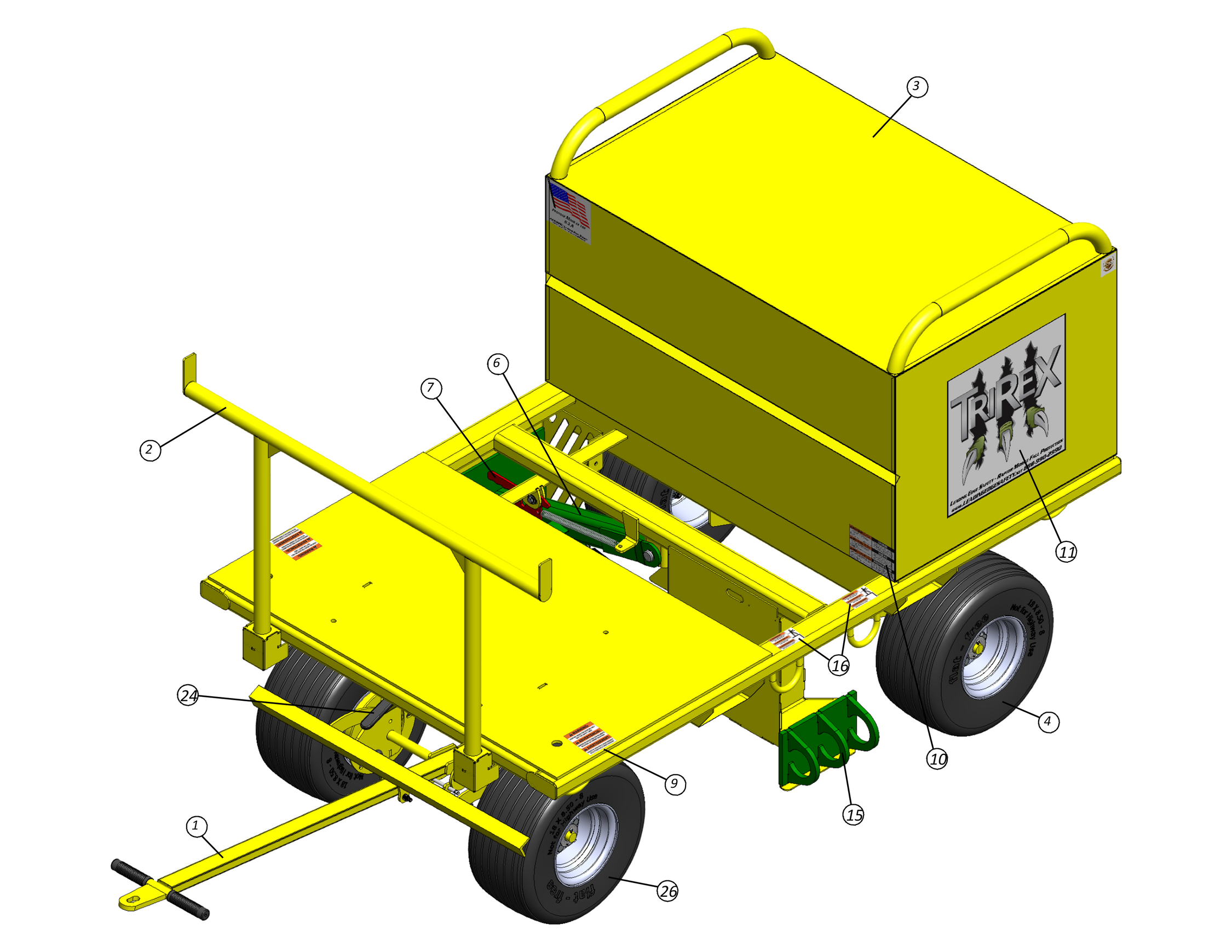 Serviceable Parts - Mobile Fall Protection Carts – Leading Edge Safety