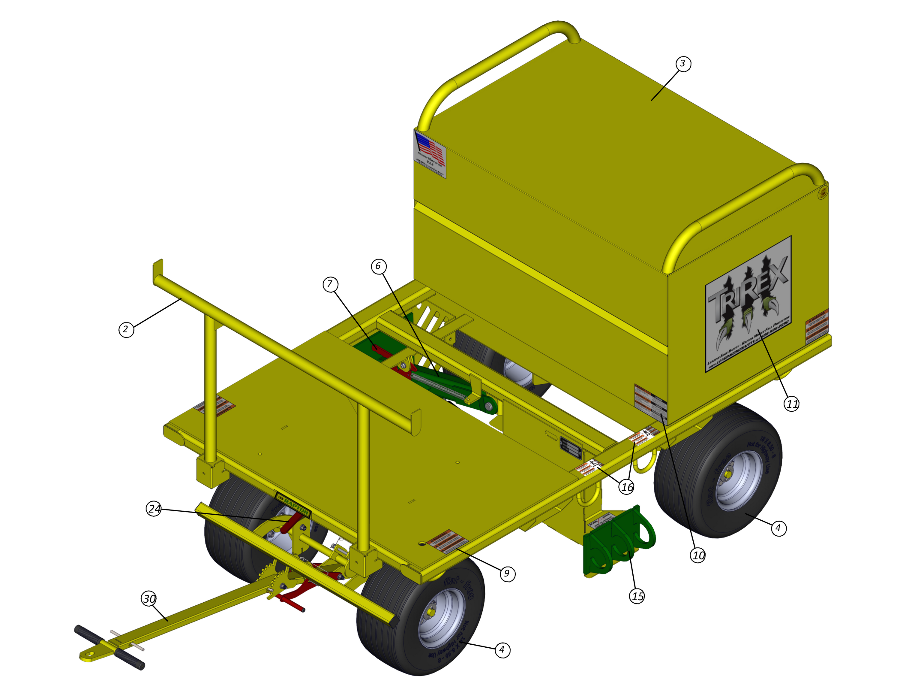 Serviceable Parts - Mobile Fall Protection Carts – Leading Edge Safety